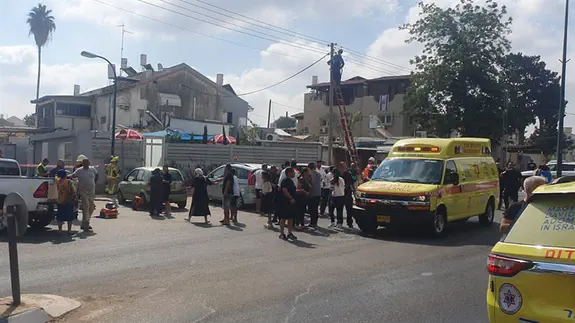 Scene of the Netanya fire MDA spokesperson